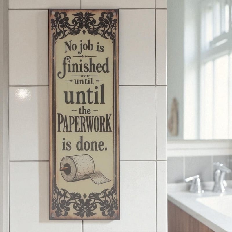No Job is Finished Until the Paperwork is Done - Etsy