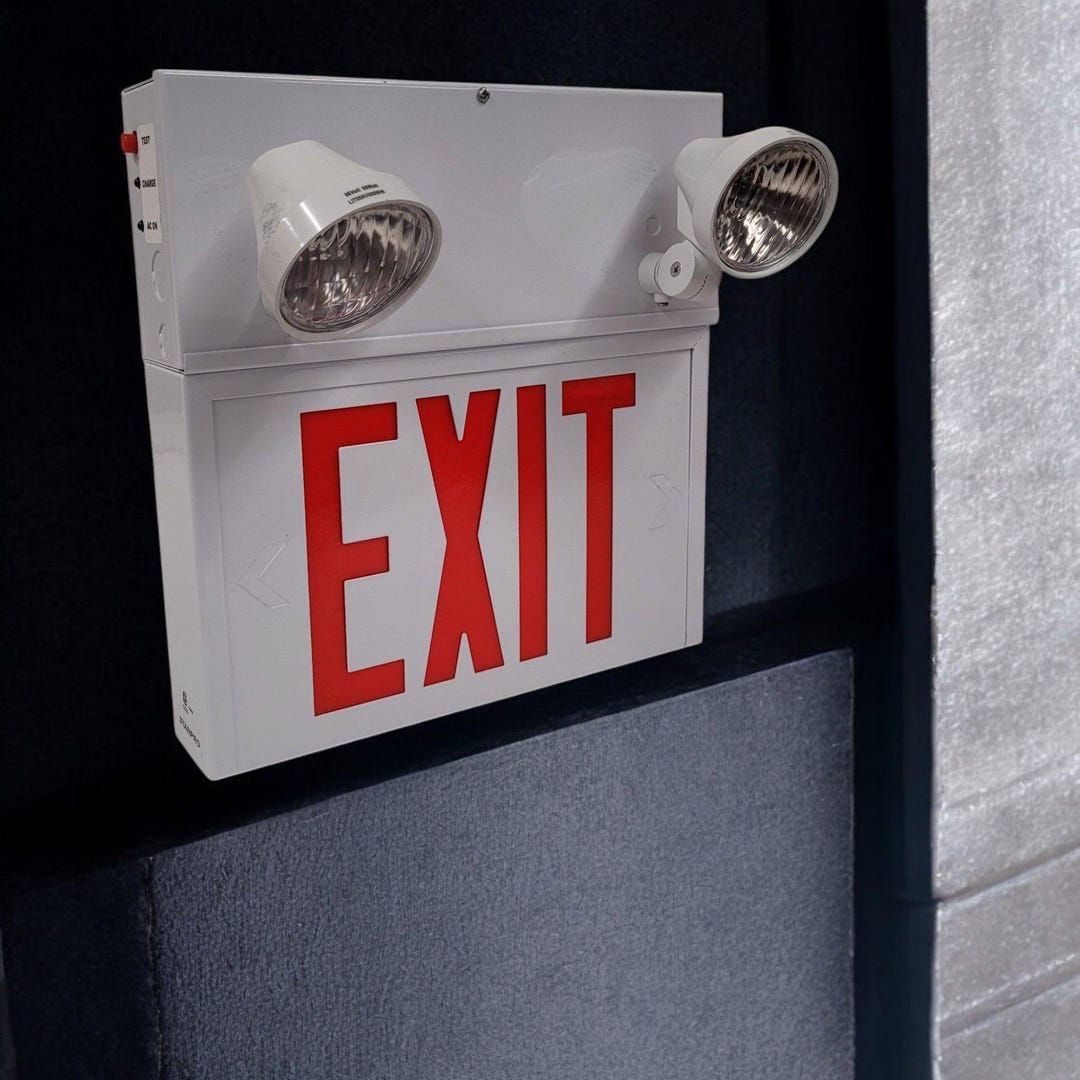 Stanpro Hardwired Combination Exit Sign Running Man Sign and Lights - Etsy