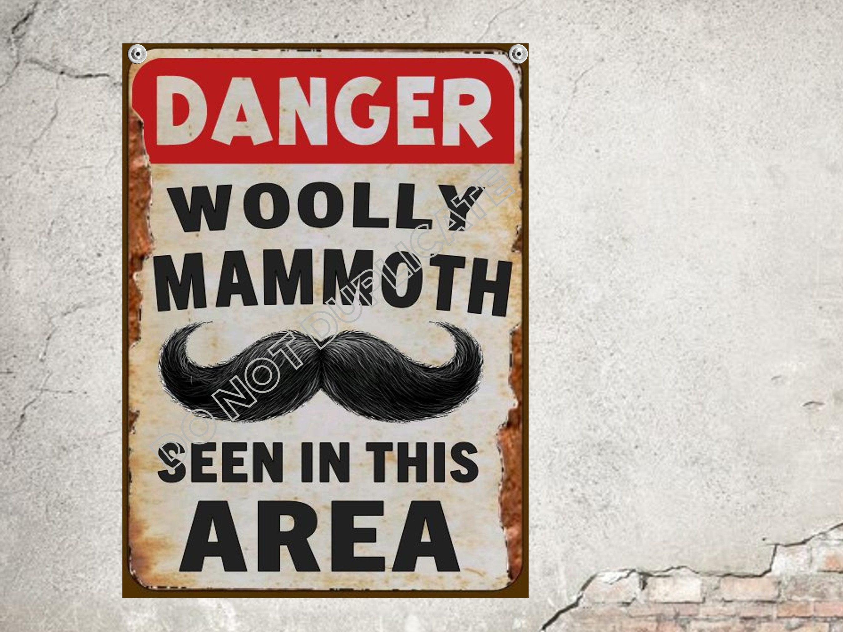 Barber Shop Sign Danger Woolly Mammoth Seen in This Area - Etsy