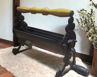 Antique Vintage Cast Iron Newspaper Log Roller Fireplace Decor Tool ...
