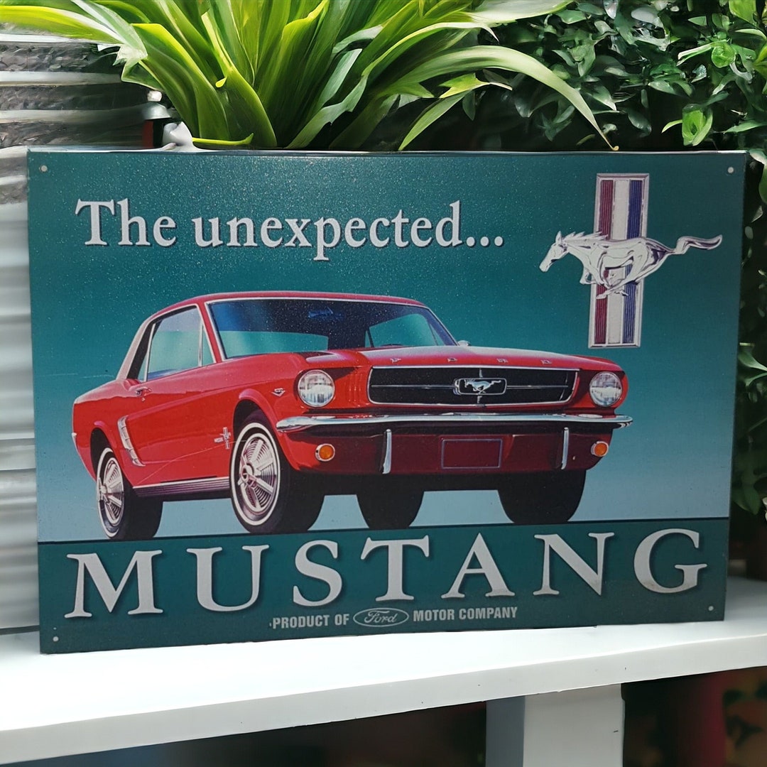 Vintage Tin Ford Mustang Car Sign - Etsy