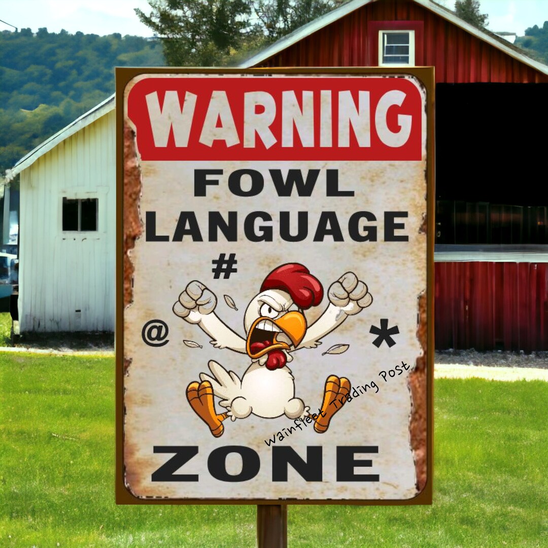 Chicken Coop Sign Fowl Language Man Cave Sign Office Decor - Etsy