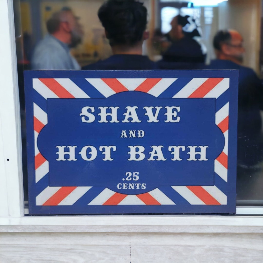 Shaving Sign Shave & A Bath 5 Cents - Etsy