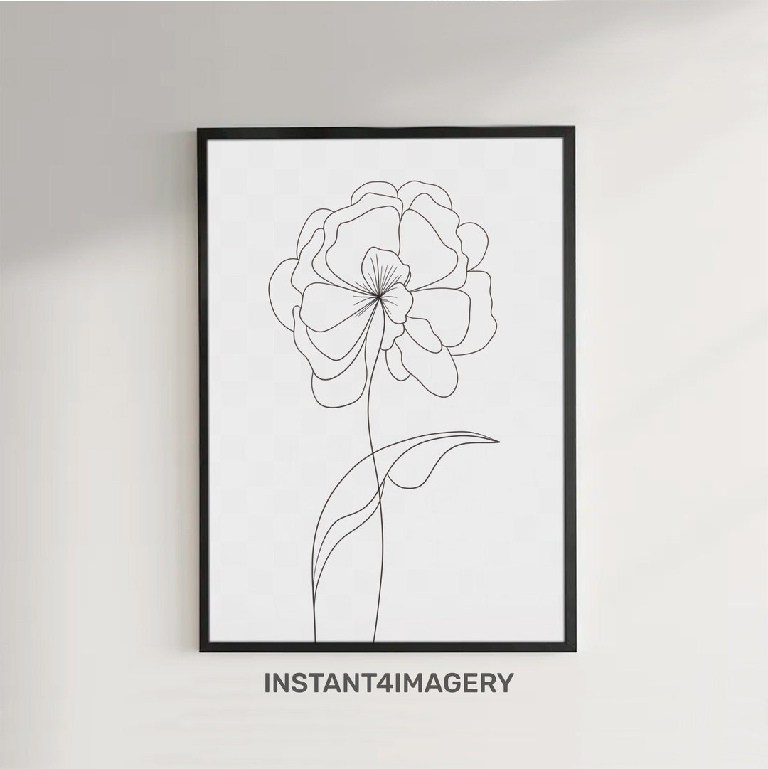 Simple Line Drawing of A Flower Simple Flower Line Art Drawing Easy ...