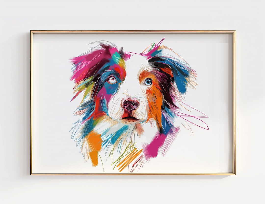 Drawing of A Border Collie Line Art Welsh Sheepdog Art Border Collie ...