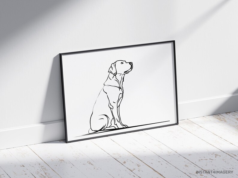 Labrador Line Drawing Labrador Wall Art Line Drawing Labrador Retriever ...