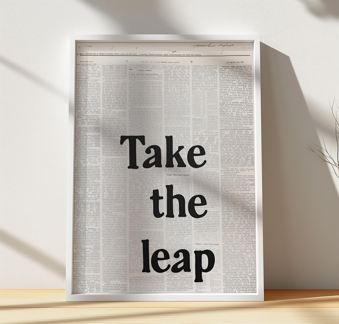Take the Leap Decor Typeface Poster Law of Attraction Quotes Positive ...