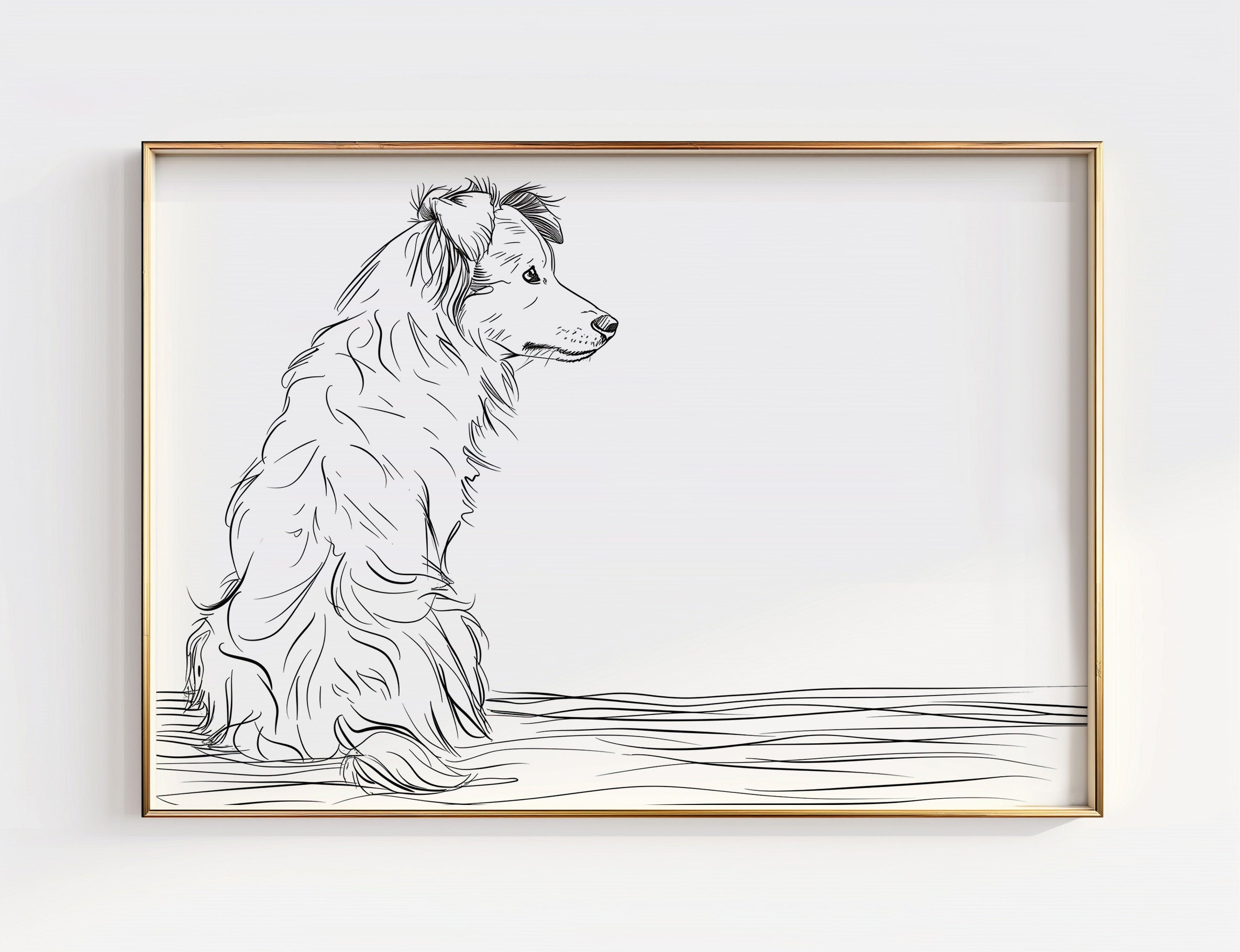 Border Collie Art Prints Border Collie Line Art Border Collie Posters ...