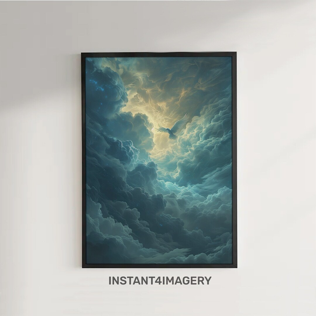 Celestial Painting Celestial Angel Art Celestial Art Print Celestial ...