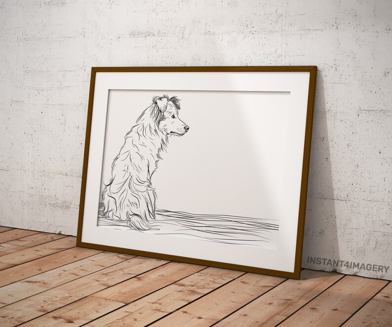Border Collie Art Prints Border Collie Line Art Border Collie Posters ...