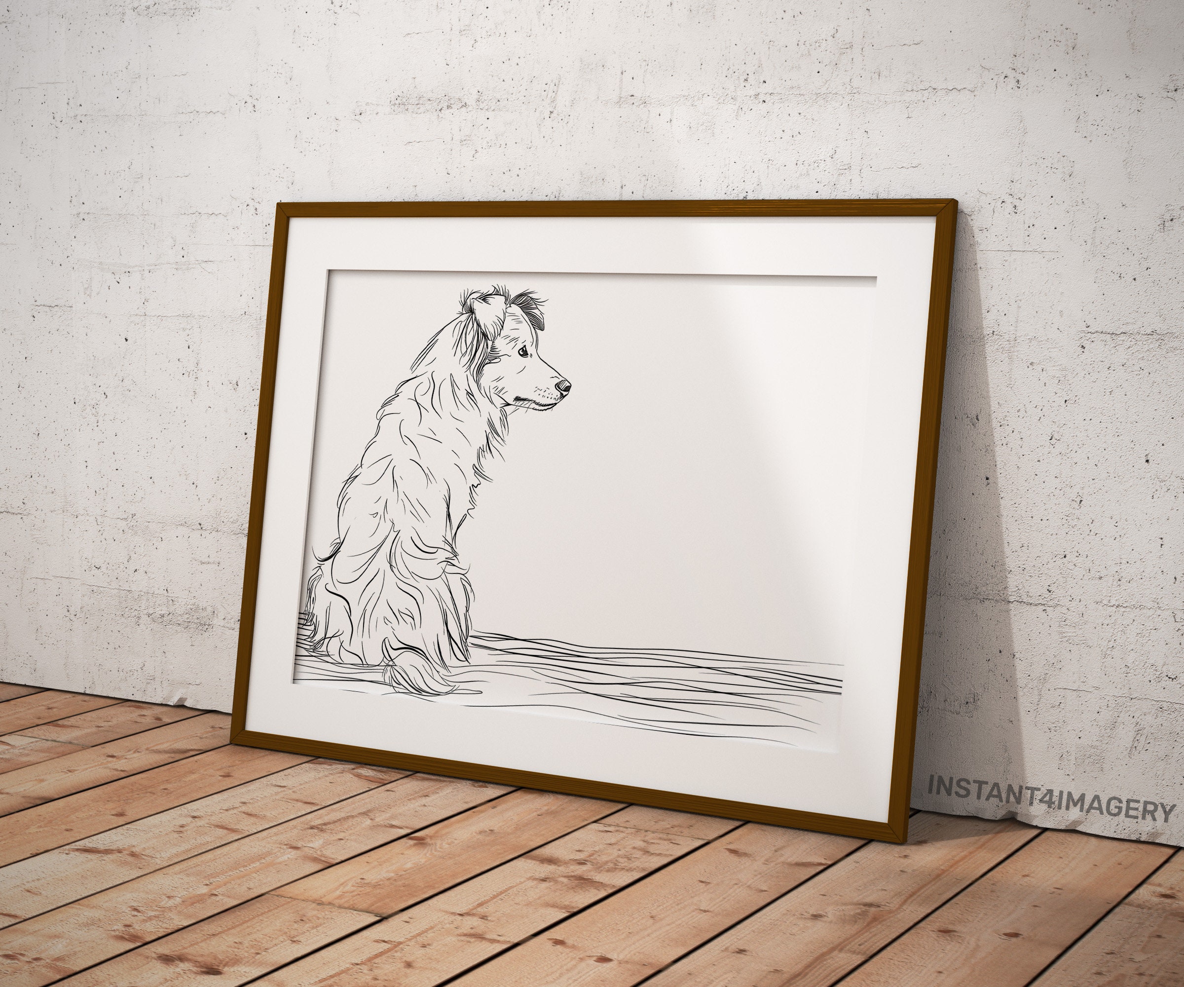 Border Collie Art Prints Border Collie Line Art Border Collie Posters ...
