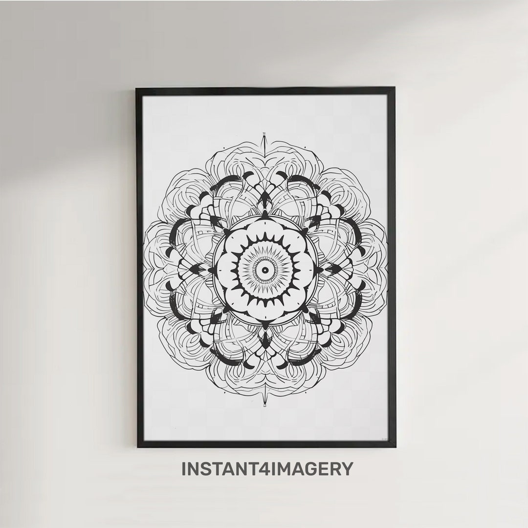 Simple Line Art Flower Mandala Line Art Drawing Mandala Line Drawing ...