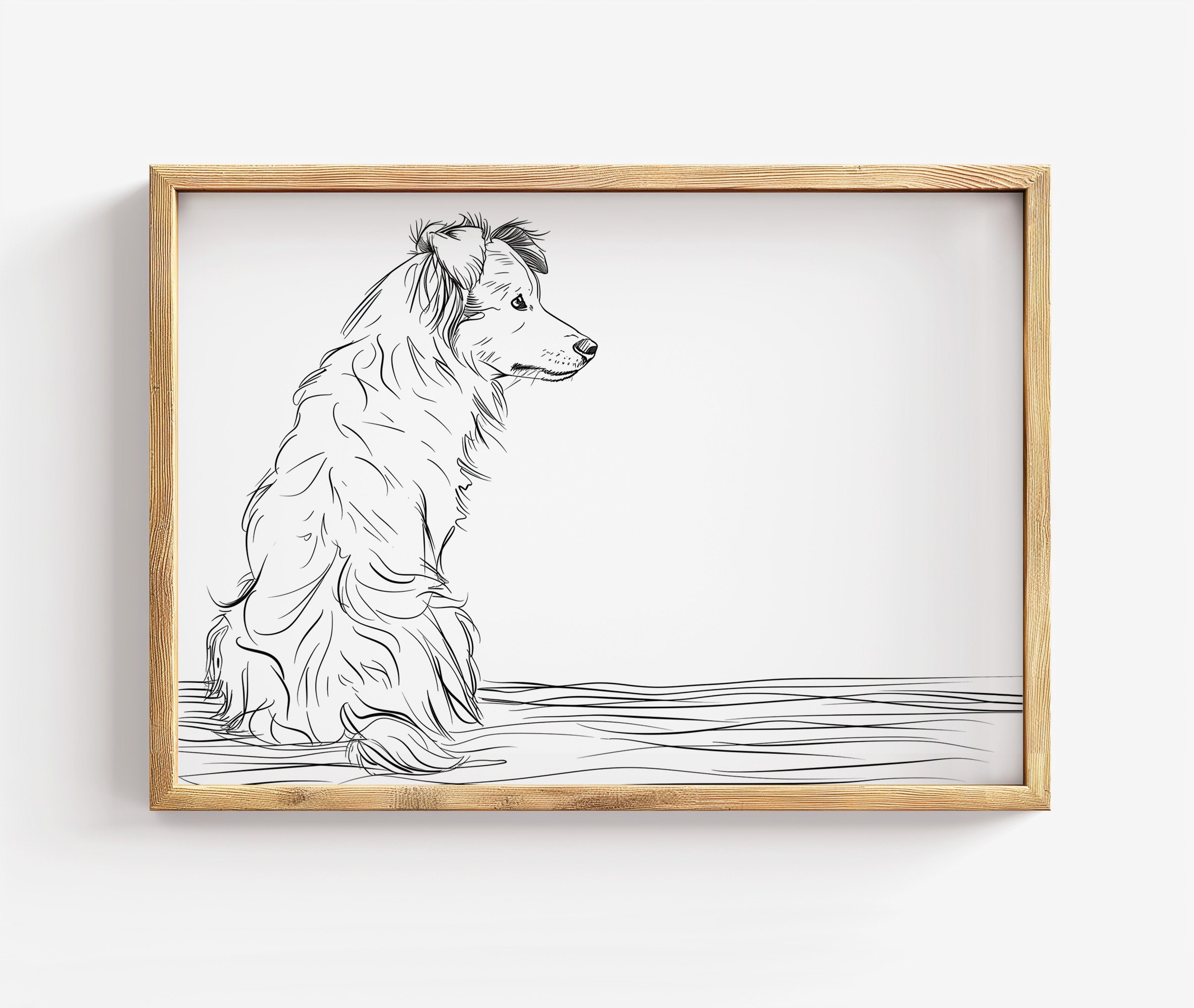 Border Collie Art Prints Border Collie Line Art Border Collie Posters ...