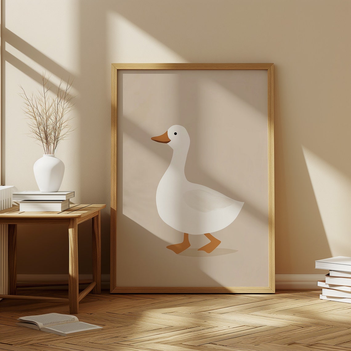 Cute Duck Modern Nursery Artwork Neutral Nursery Wall Painting Canvas ...