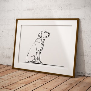 Labrador Line Drawing Labrador Wall Art Line Drawing Labrador Retriever ...