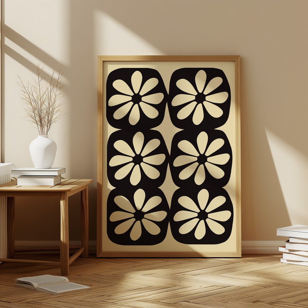Black and White Floral Art Black and White Flower Prints Wall Flowers ...