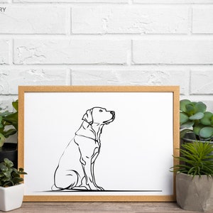 Labrador Line Drawing Labrador Wall Art Line Drawing Labrador Retriever ...