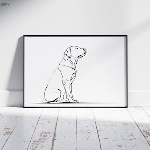 Labrador Line Drawing Labrador Wall Art Line Drawing Labrador Retriever ...