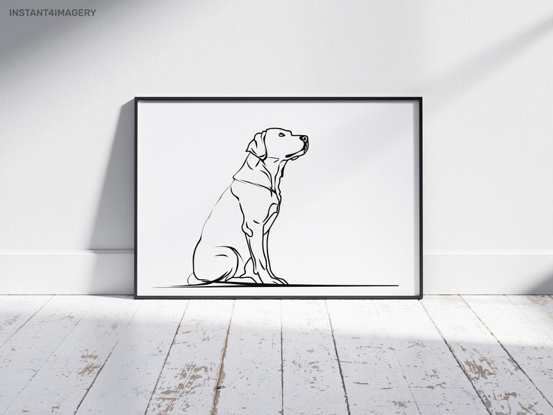 Labrador Line Drawing Labrador Wall Art Line Drawing Labrador Retriever ...