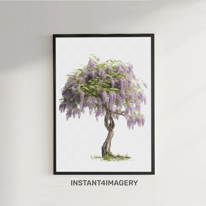 Wisteria Tree Wall Art Digital Printable Botanical Art - Etsy