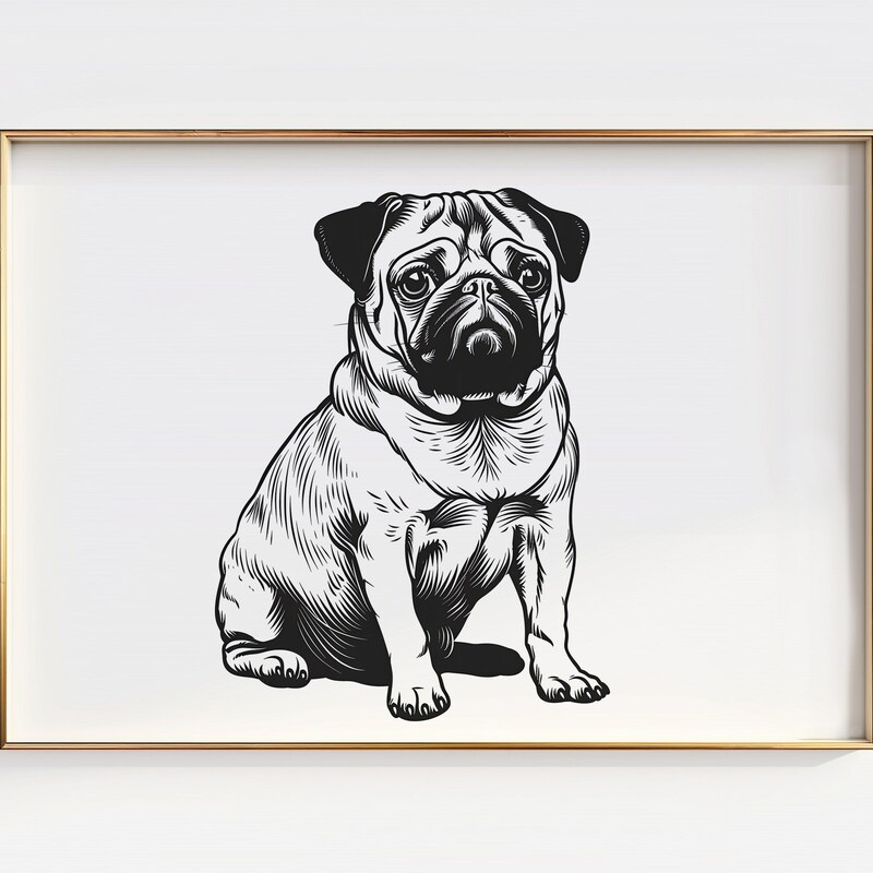 Black Pug Art - Etsy
