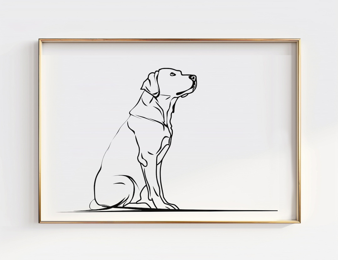 Labrador Line Drawing Labrador Wall Art Line Drawing Labrador Retriever ...