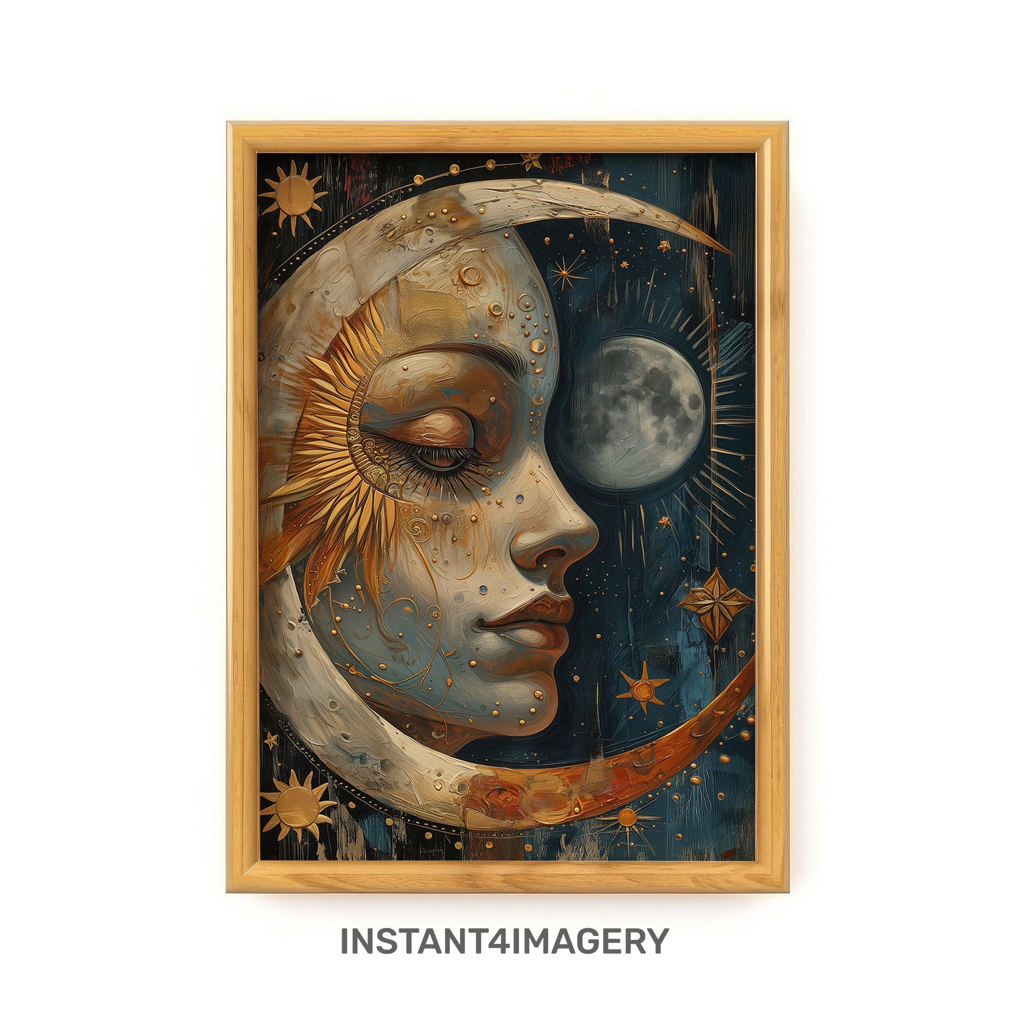 Vintage Celestial Arts Posters Celestial Canvas Art Celestial Eyes Painting Celestial Goddess ...