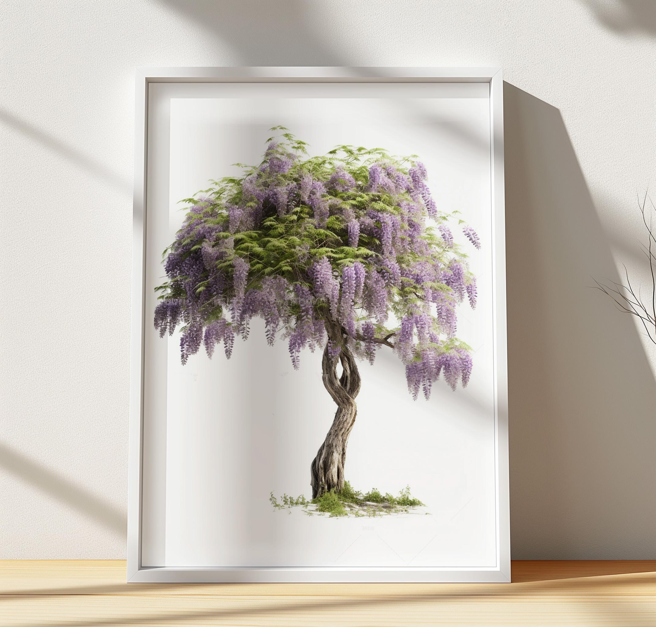 Wisteria Tree Wall Art | Digital Printable Botanical Art | Downloadable ...