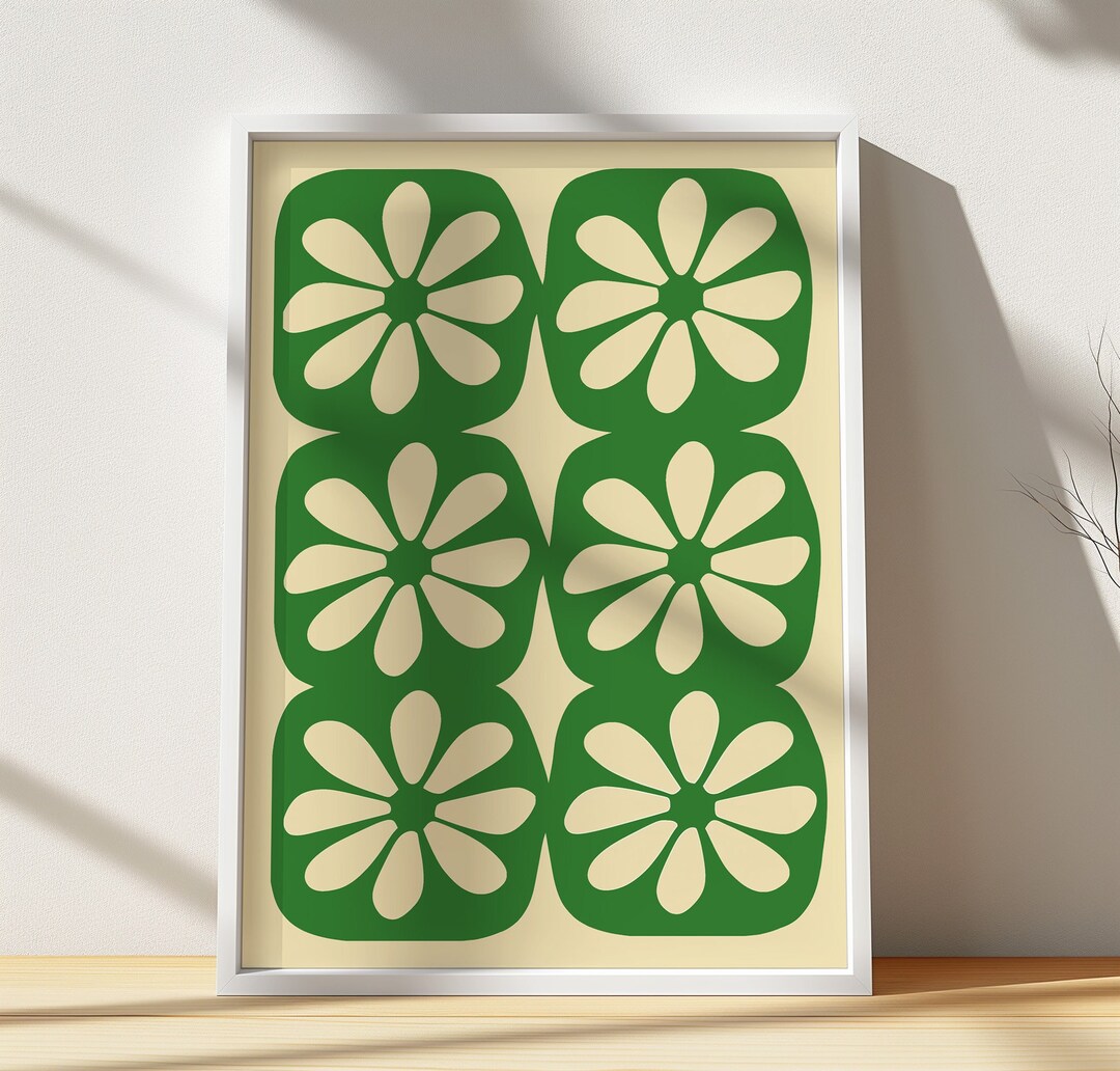 Green Pop of Color Flower Wall Art Colorful Pop Art Color Pop Art ...