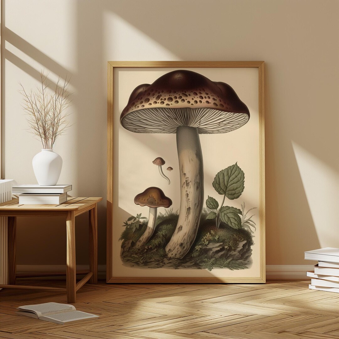 Mushroom Botanical Print: Abstract Fungi Wall Art (digital Download) - Etsy