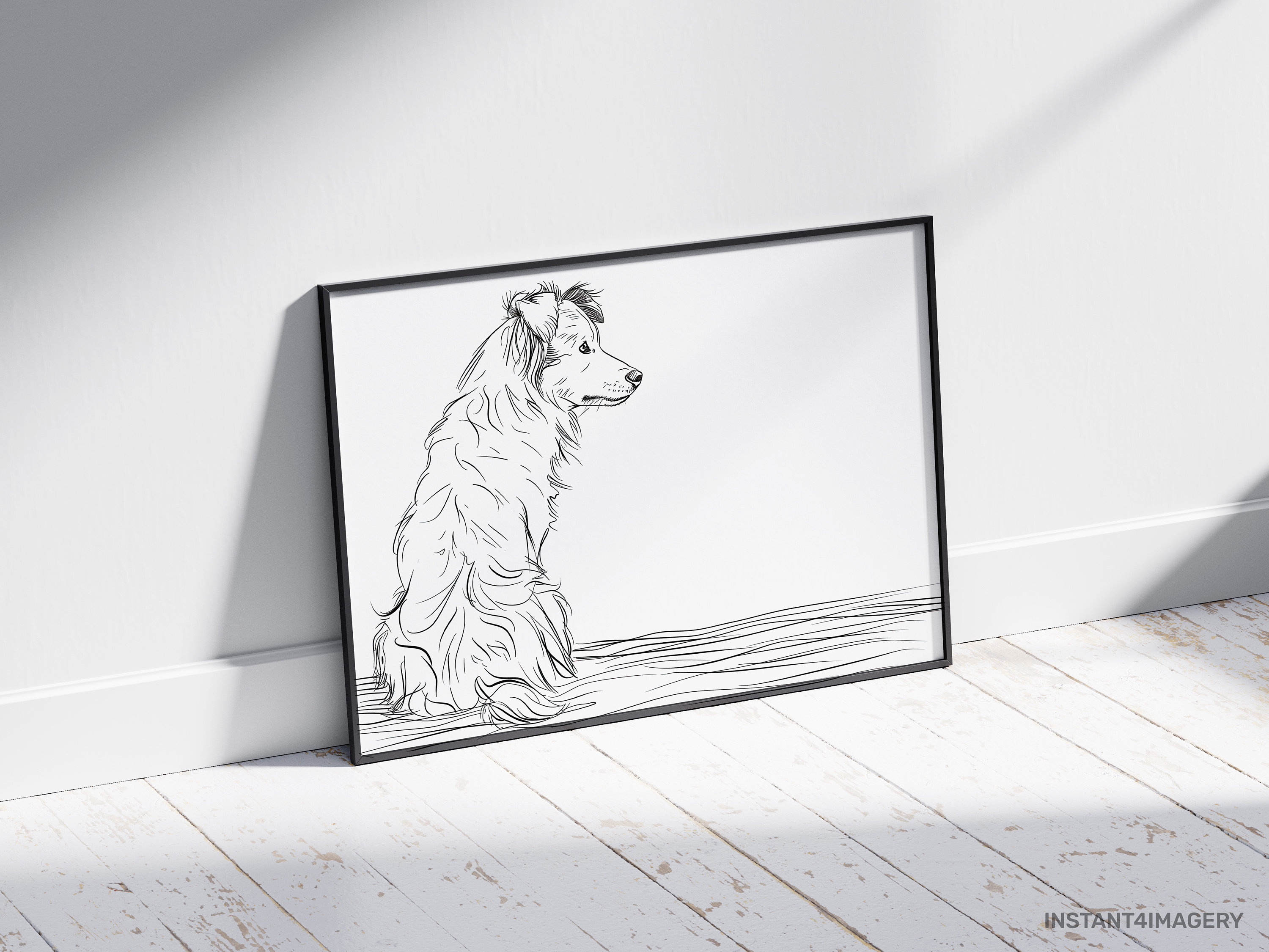 Border Collie Art Prints Border Collie Line Art Border Collie Posters ...