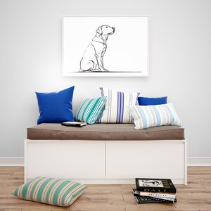 Labrador Line Drawing Labrador Wall Art Line Drawing Labrador Retriever ...