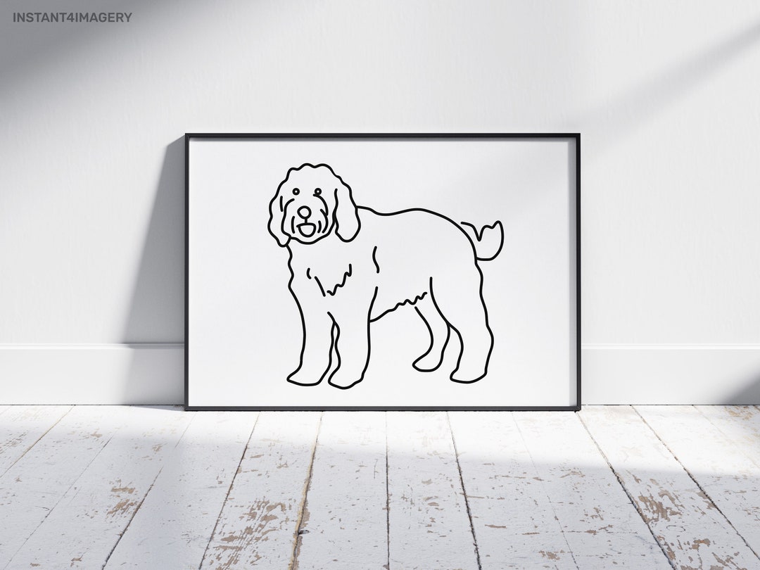 Goldendoodle Wall Art Golden Doodle Line Art Goldendoodle Canvas Wall ...