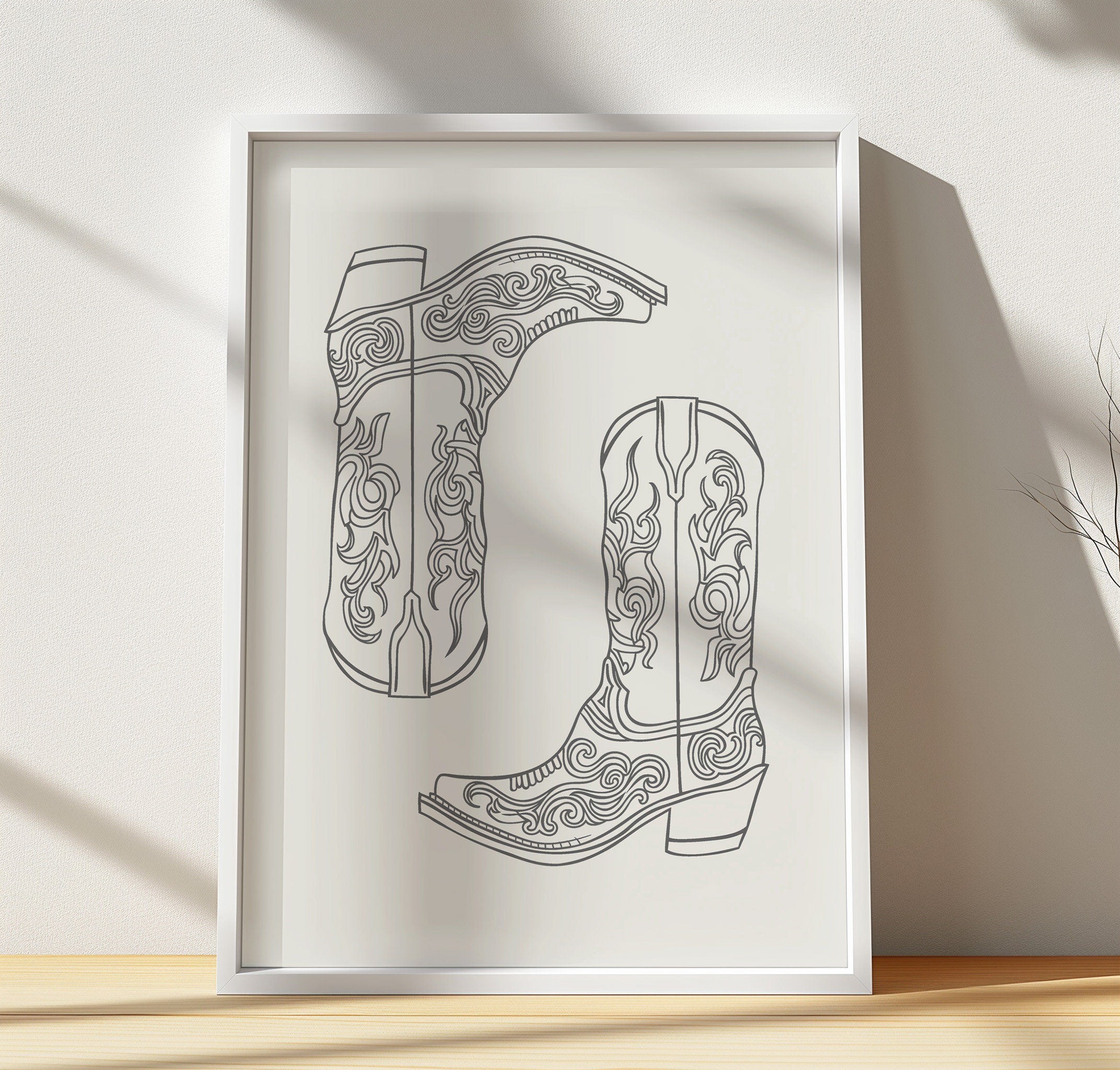 Cowboy Boot Art Print Painting Cowboy Boots Cowgirl Boot Painting Art ...