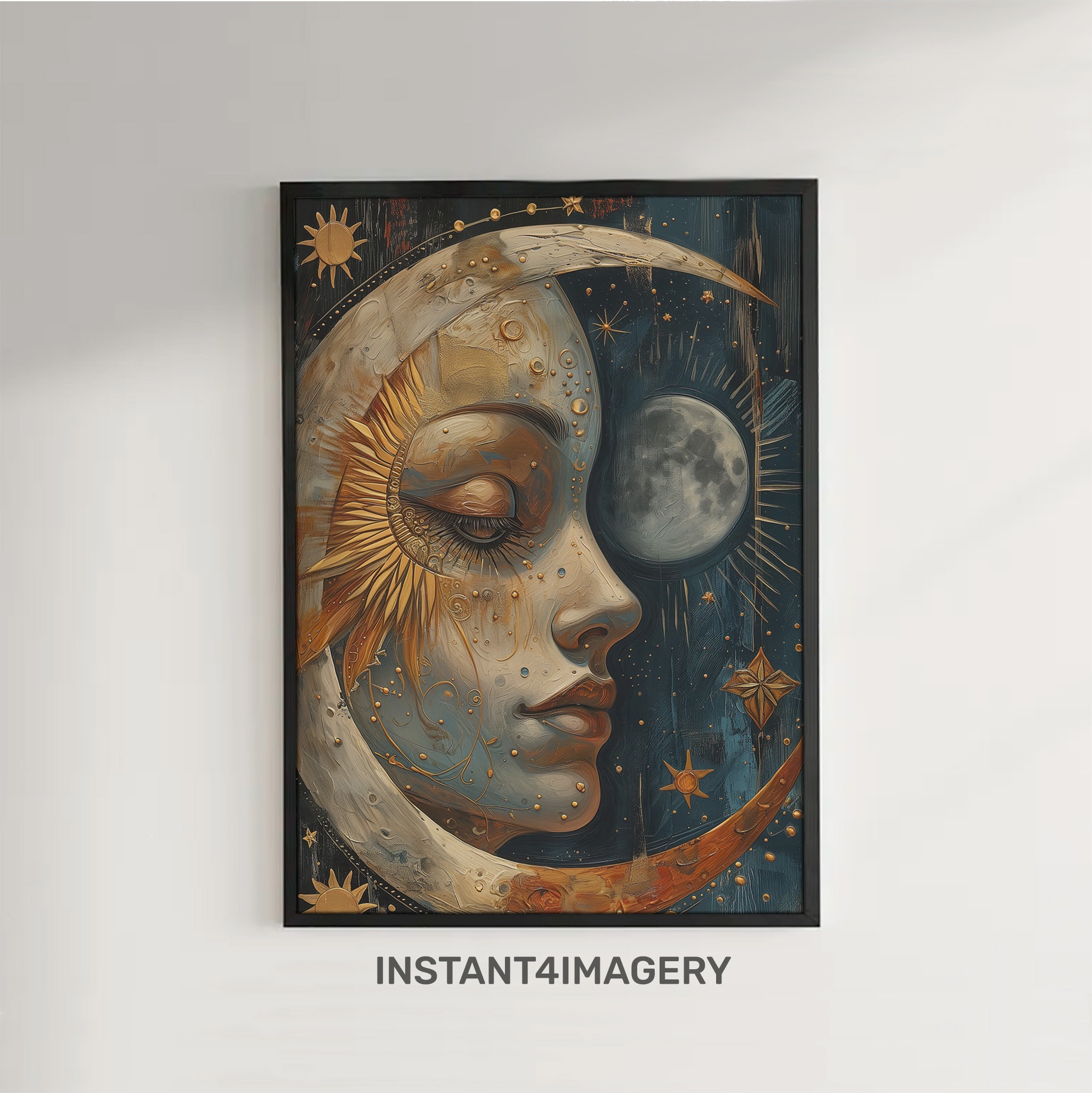 Vintage Celestial Arts Posters Celestial Canvas Art Celestial Eyes Painting Celestial Goddess ...