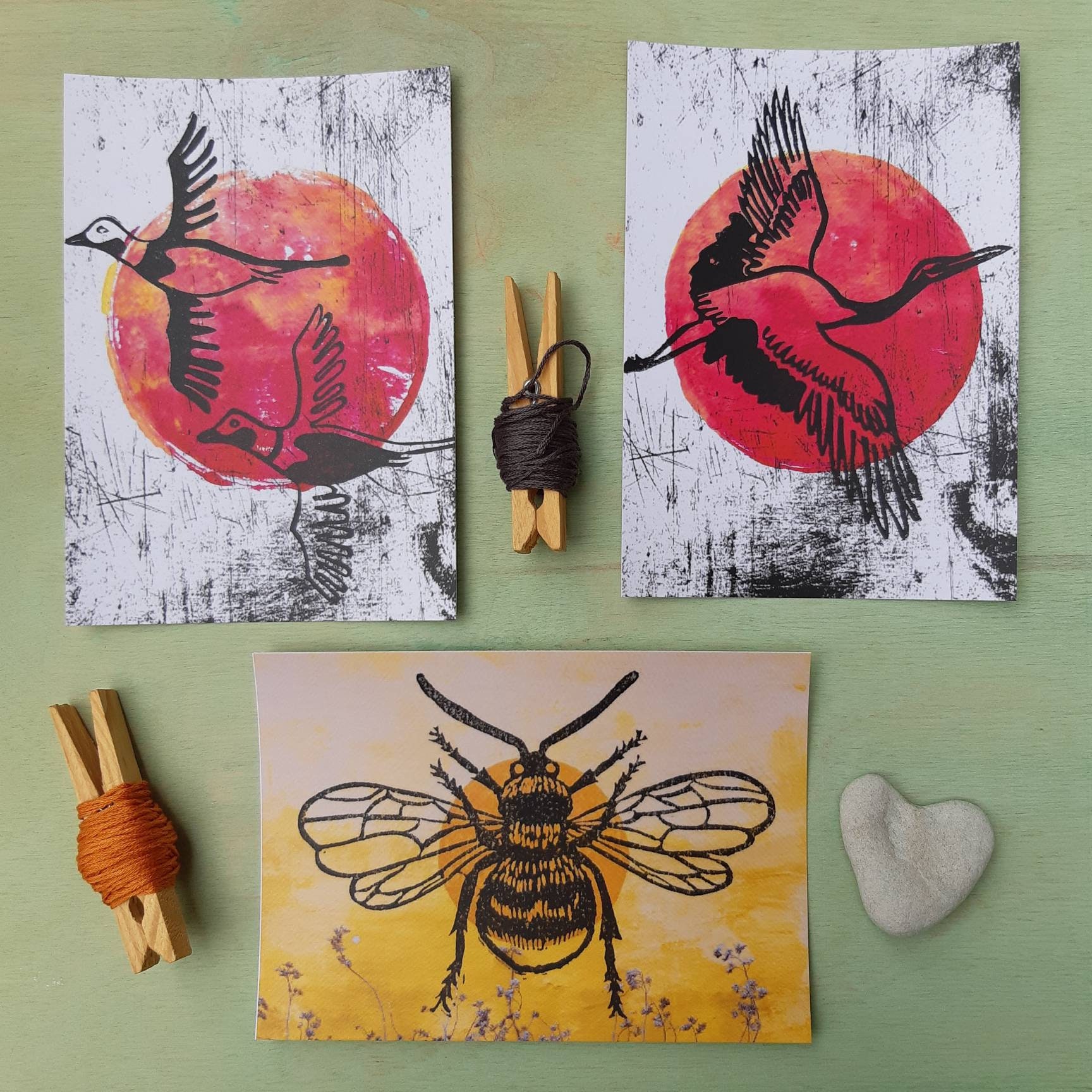 Set of Three Postcards - Etsy