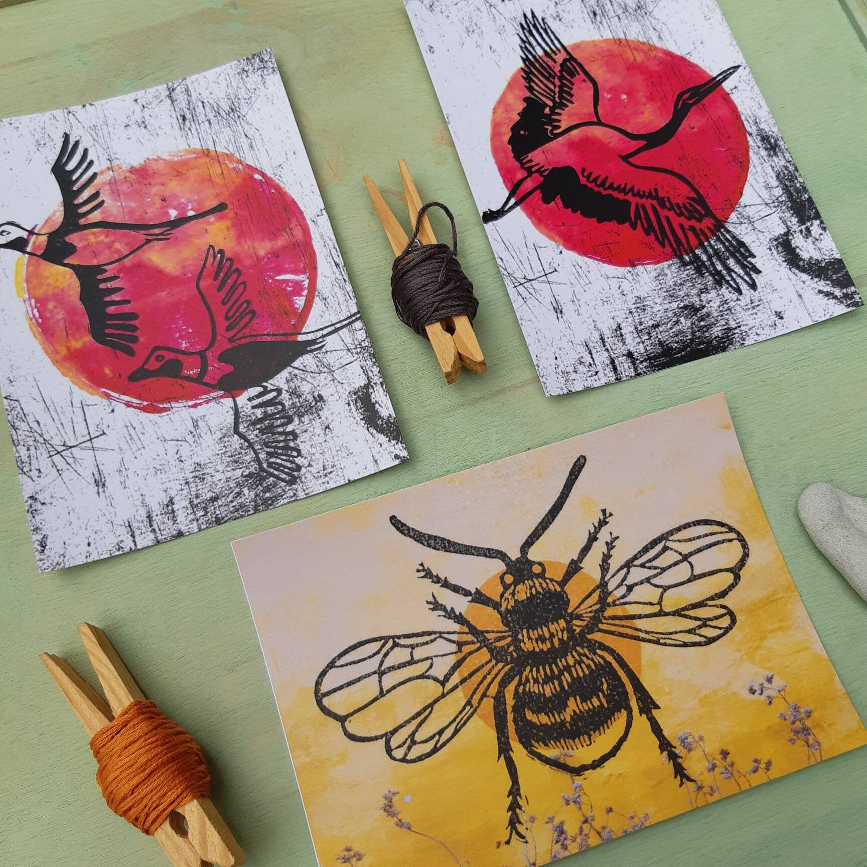 Set of Three Postcards - Etsy