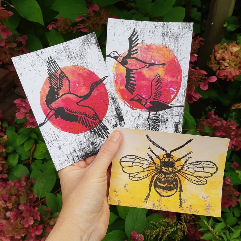 Set of Three Postcards - Etsy
