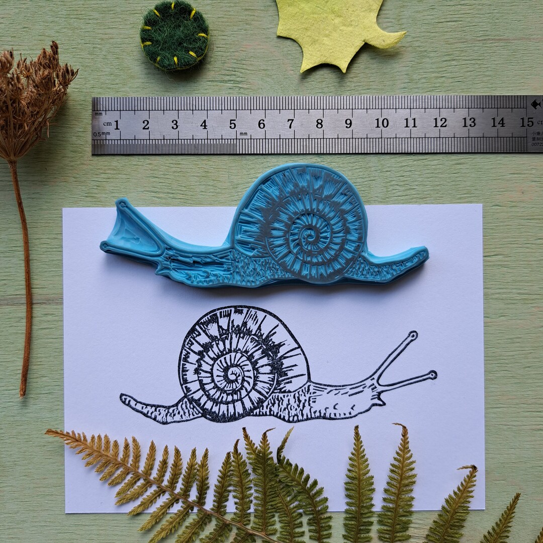 A Handcarved Snail Stamp - Etsy