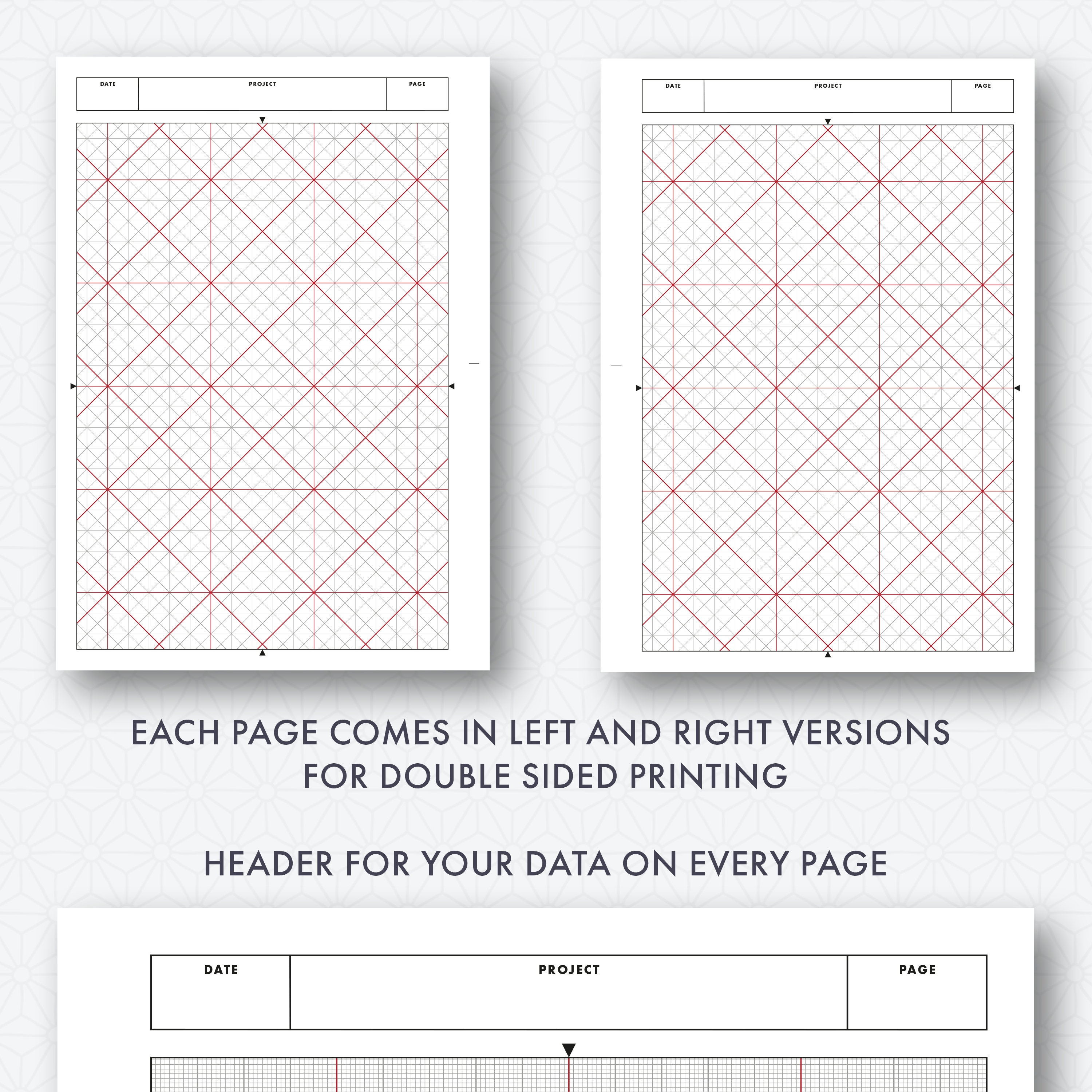 50004 Quilting Graph Paper Set, Printable Template, English, Instant ...