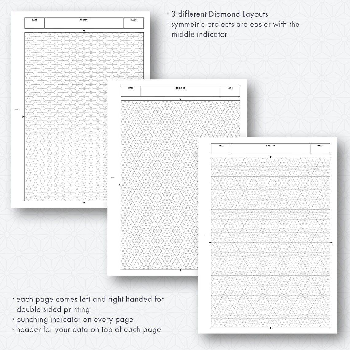50004 Quilting Graph Paper Set, Printable Template, English, Instant ...