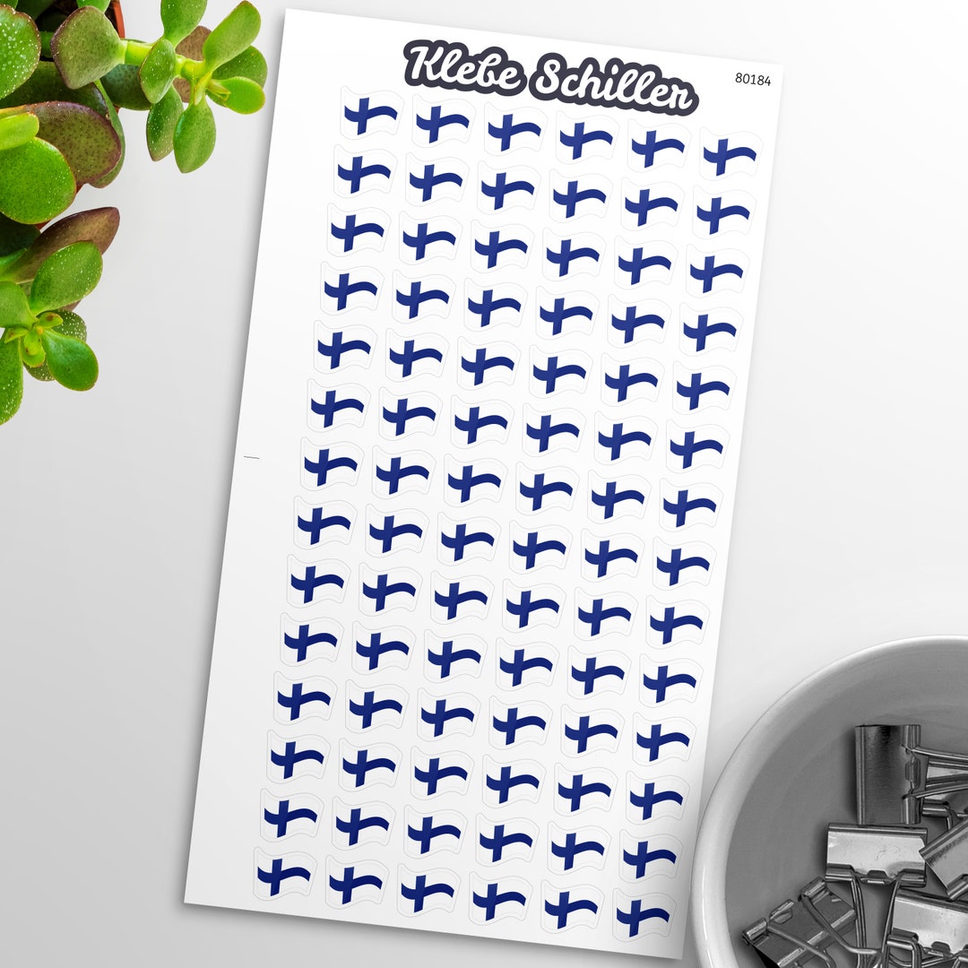 80184 Finnish Flags Stickers for Filofaxing & Scrapbooking, Finland ...