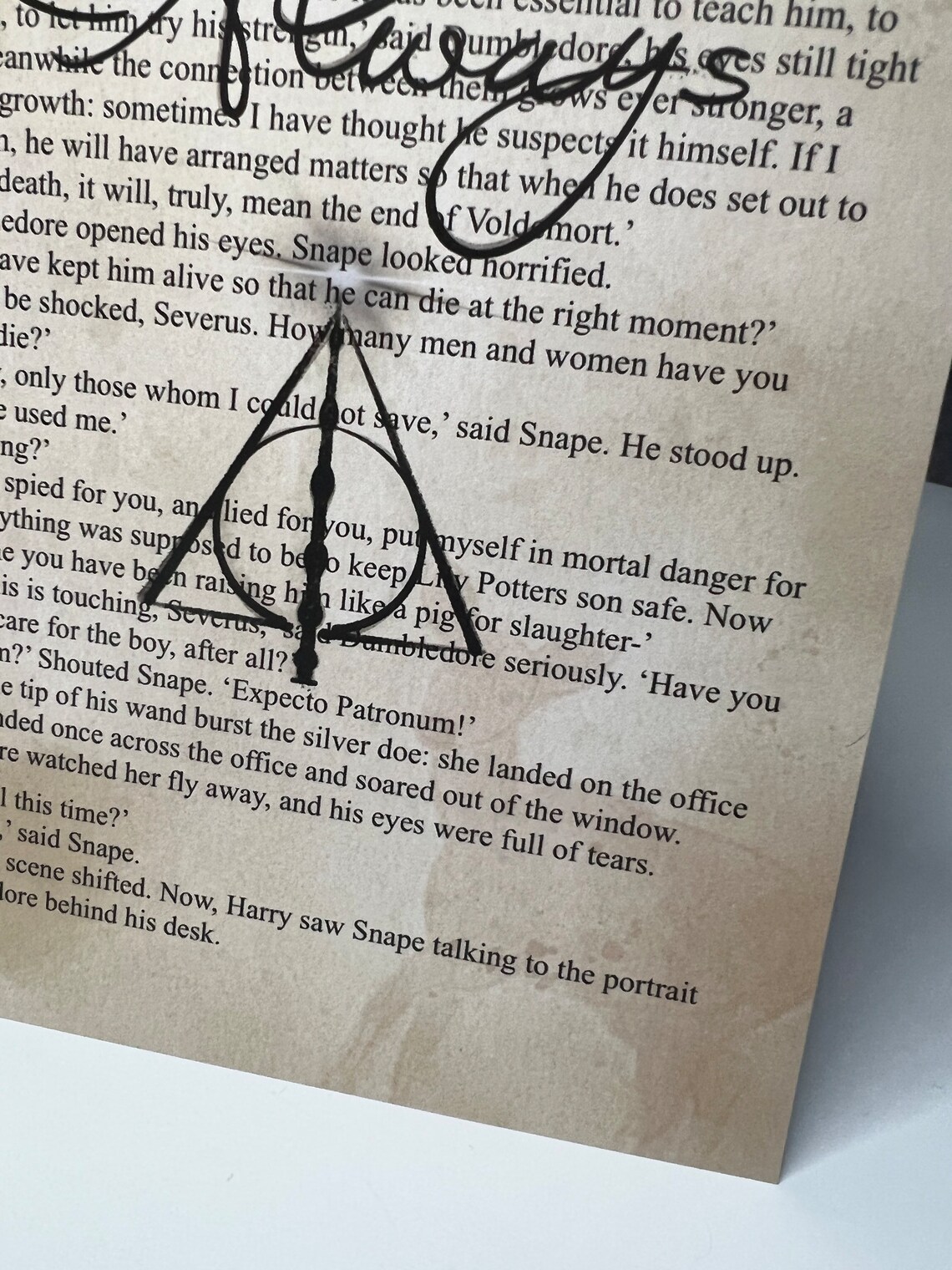 Harry Potter always Book Page and Deathly Hallows Design - Etsy