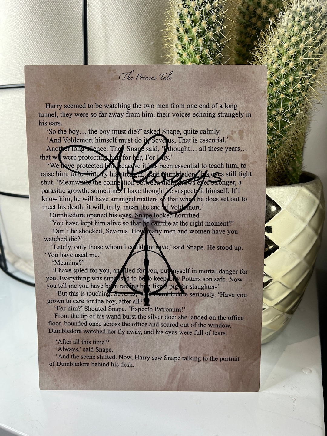Harry Potter always Book Page and Deathly Hallows Design Print.seconds ...