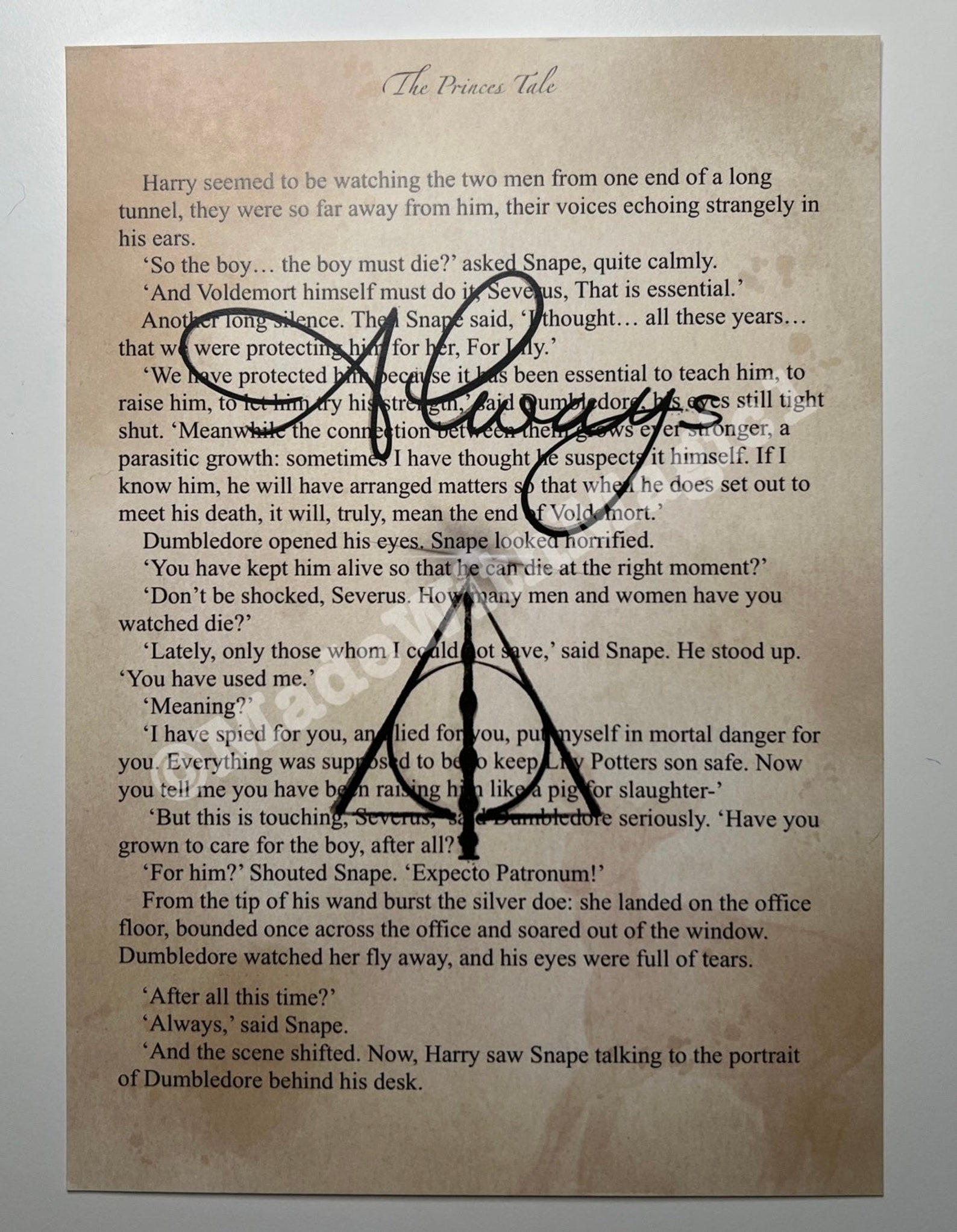 Harry Potter always Book Page and Deathly Hallows Design - Etsy