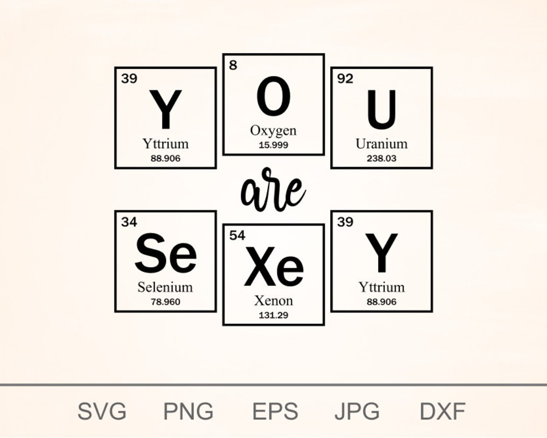 You Are Sexy Periodic Table Svg Print For Lovers Funny Lovers Quote Chemistry Elements Svg