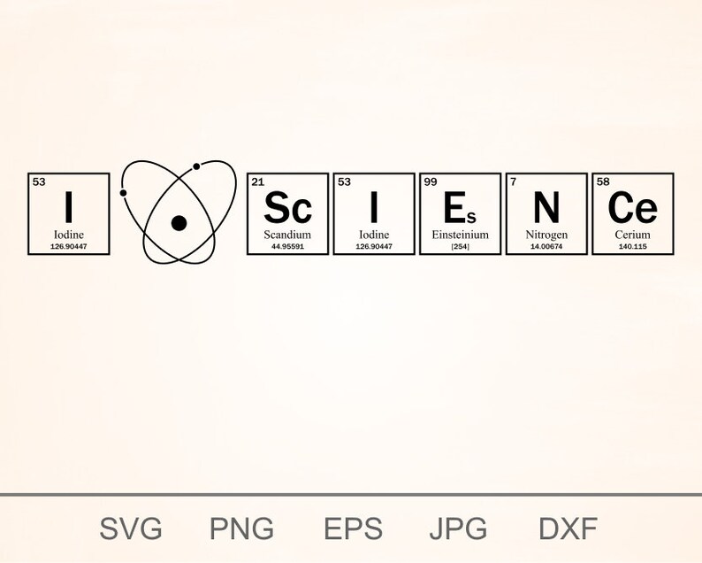 I Love Science Bundle Svg Periodic Table of Elements Svg - Etsy