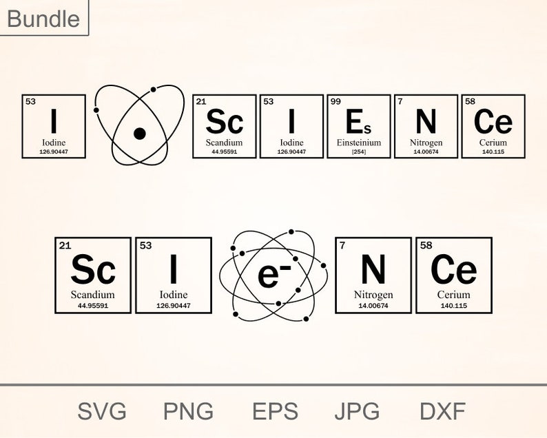 I Love Science Bundle Svg Periodic Table of Elements Svg - Etsy