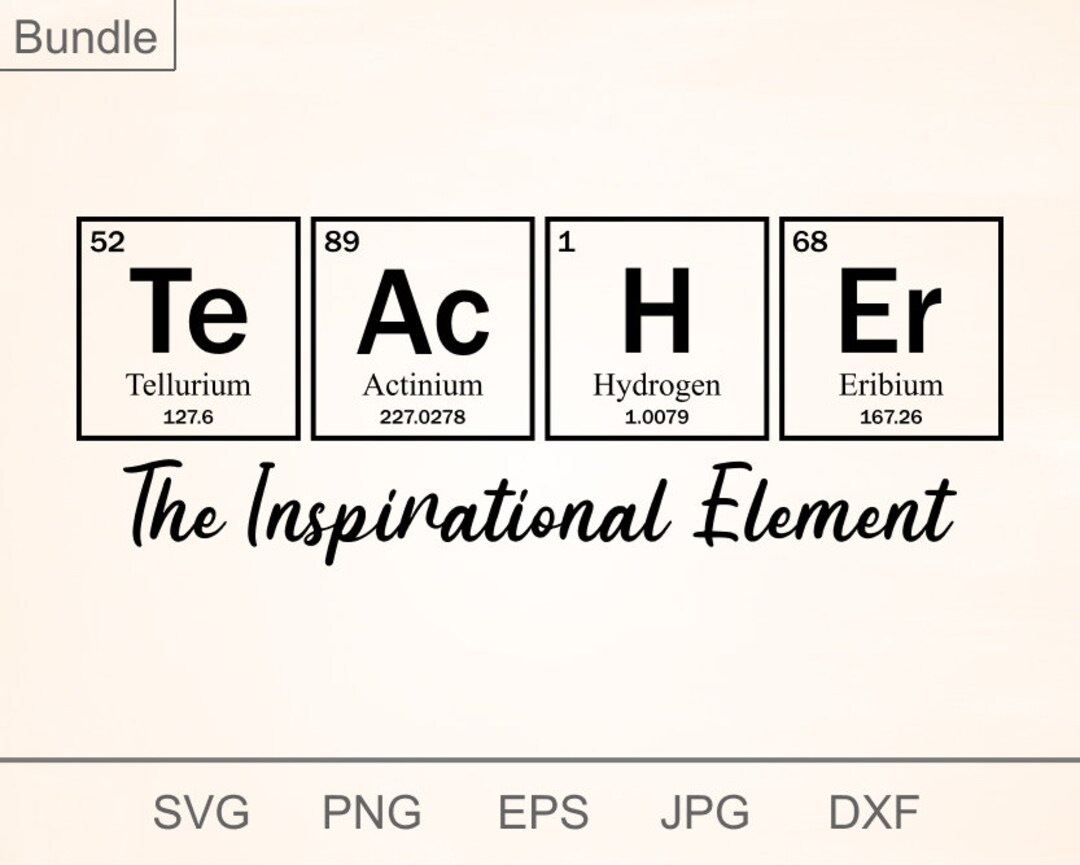 Teacher the Inspirational Element Svg, Periodic Table of Elements Svg ...