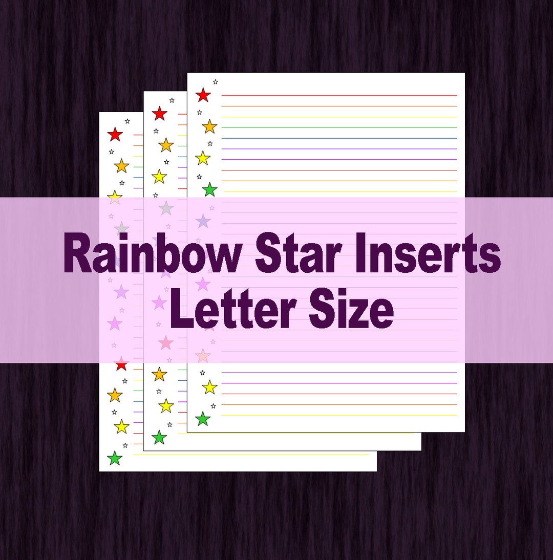 Rainbow Star Notepaper Letter Size Printable - Etsy